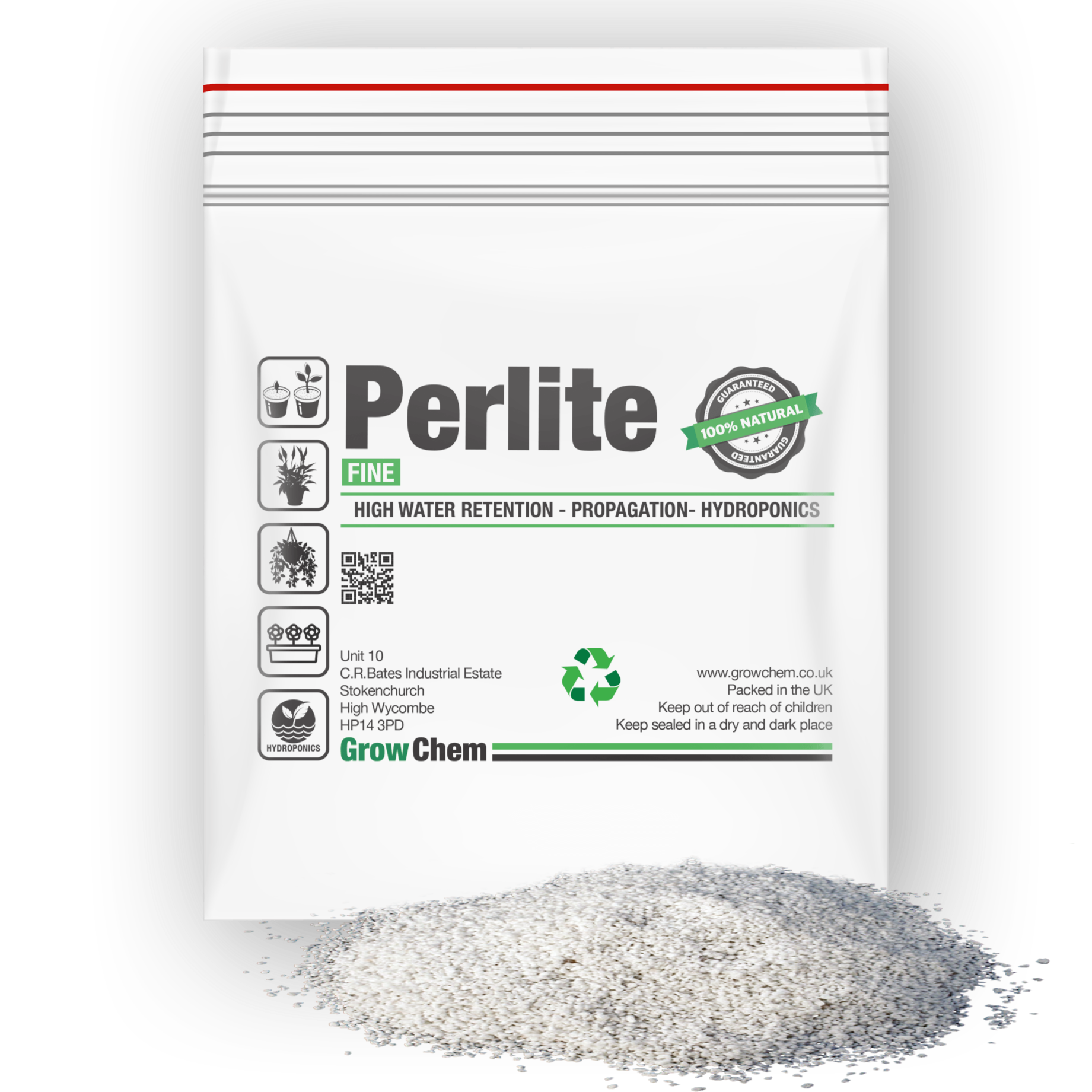 Perlite - FINE (1-3mm) - Perlite Fine 1 3mm | Grow Chem