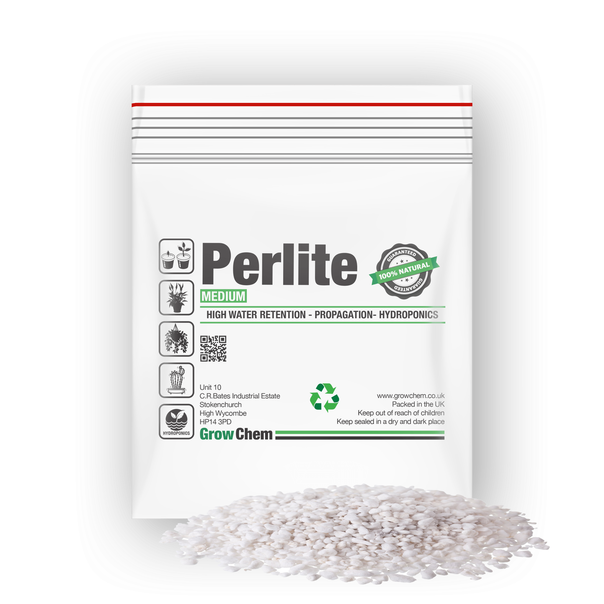 Perlite Medium (2-5mm) - Perlite Medium 2 5mm | Grow Chem